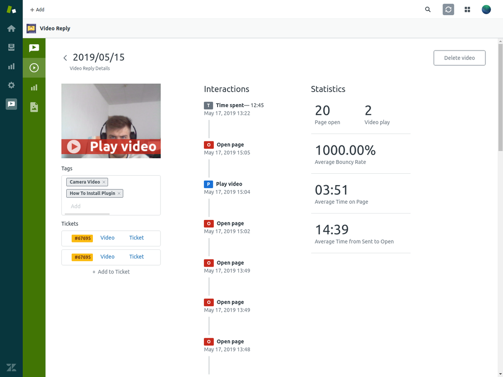 Video Reply App Integration with Zendesk Support